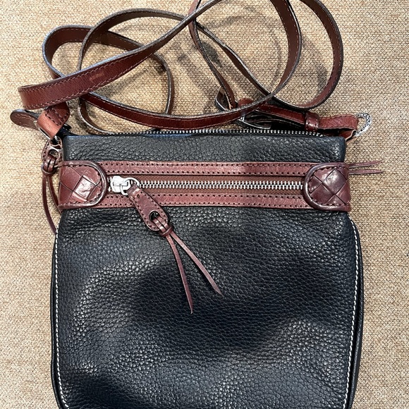 Brighton | Bags | Brighton Cross Body Bag Black And Brown Leather ...